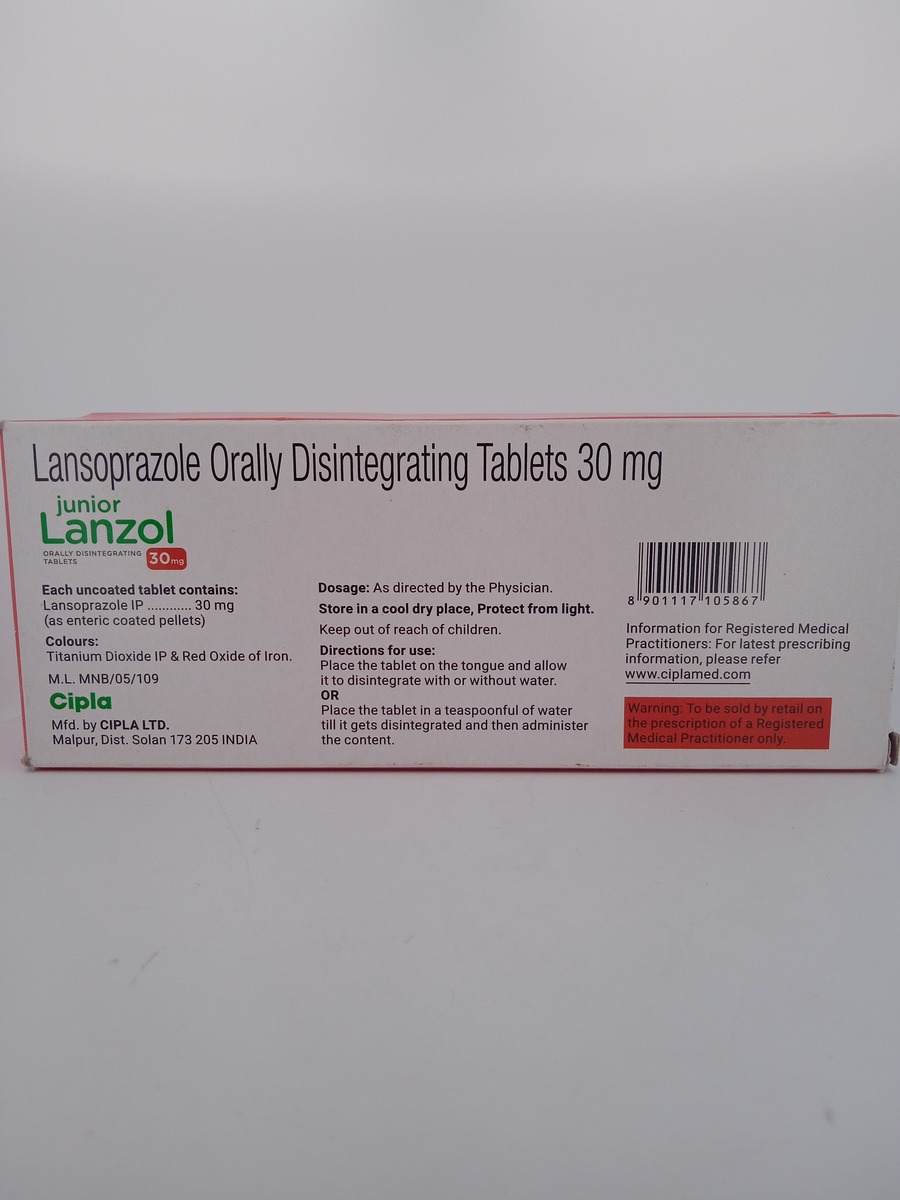 JUNIOR LANZOL 30 MG - 10 TABLETS - Lifes Pharma LANZOL TABLET DT ...